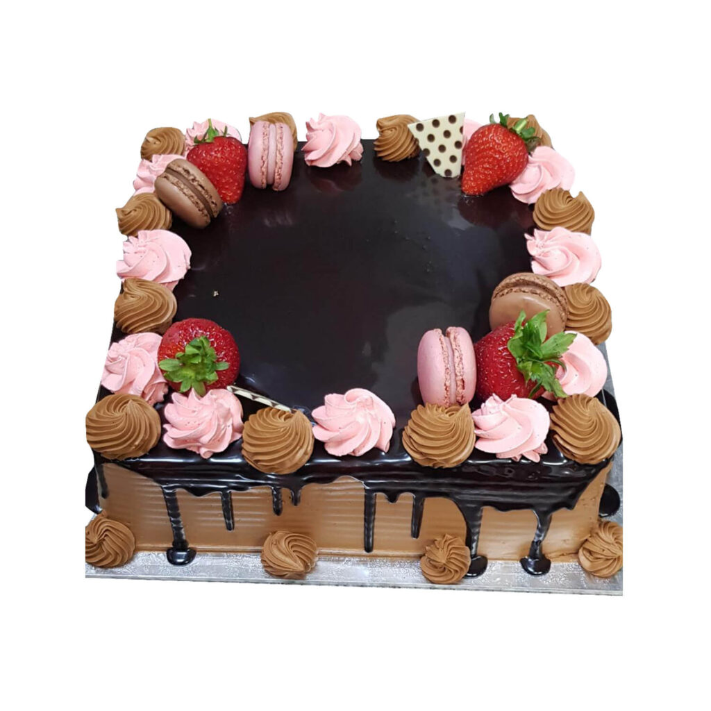 Square Chocolate Truffle Macroon Cake – Cakes & Bakes